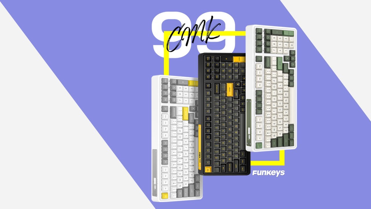 FL-ESPORTS CMK99 화이트 그레이 기계식 키보드 저소음 크림축 - YouTube