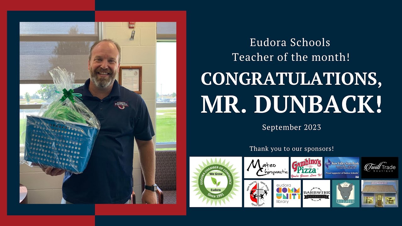 September 2022 Teacher of the Month: Chris Dunback - YouTube