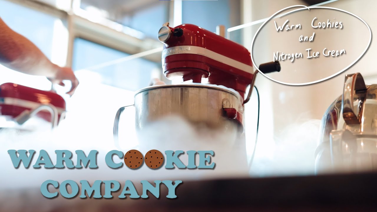 Liquid Nitrogen Ice Cream // Warm Cookie Company - YouTube