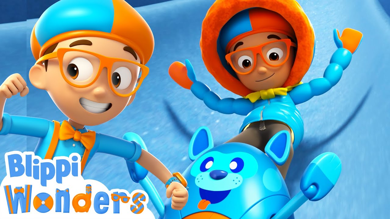 Snowy Slide Song | Blippi Wonders | Cartoons for Kids - Explore With Me ...
