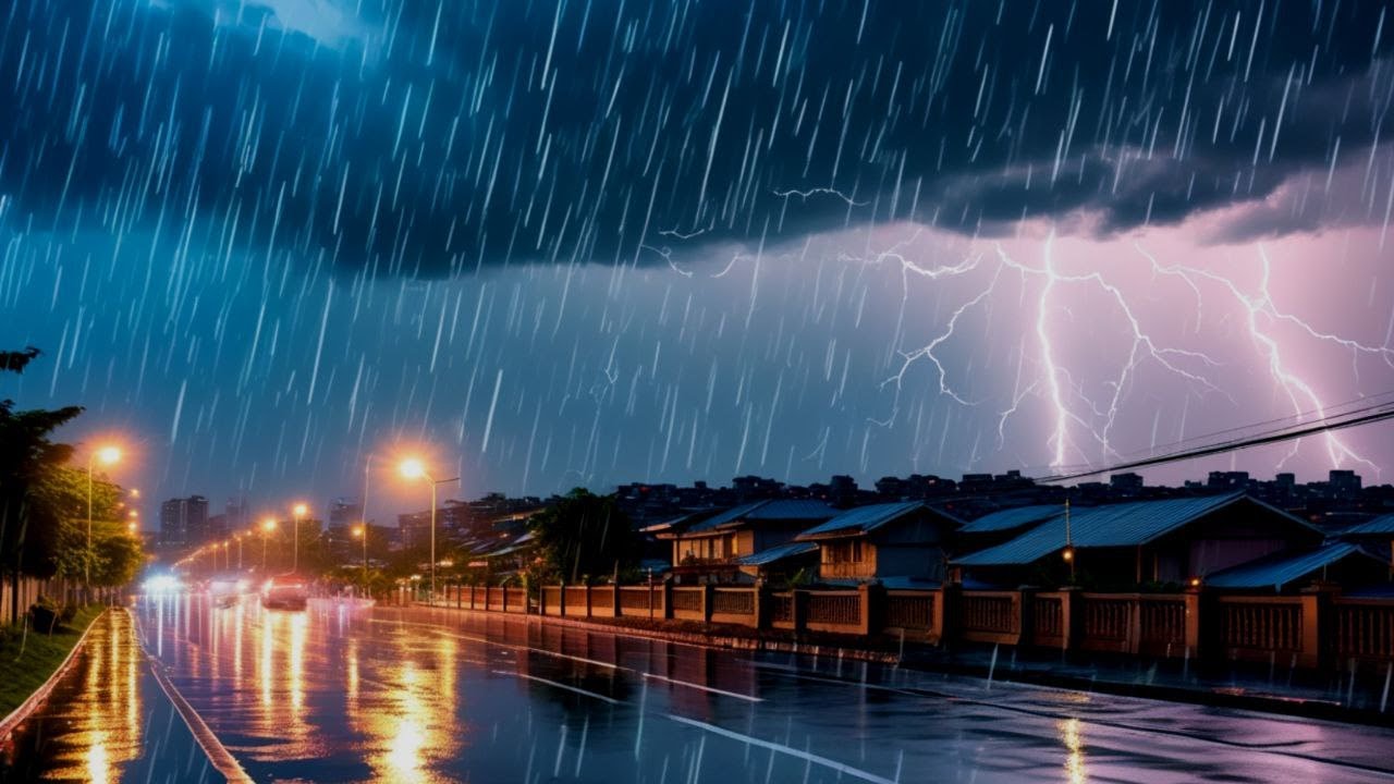 SUPER HEAVY RAIN IN ASIAN HILLS VILLAGE LIFE | TORRENTIAL RAIN AND ...