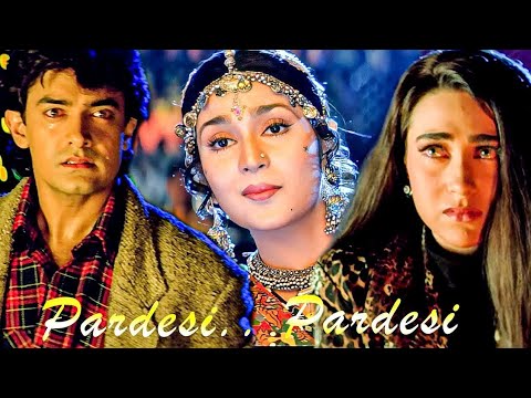 Pardesi Pardesi Jaana Nahi - Lyrics | Aamir Khan | Karishma | Udit Narayan | Alka Yagnik - YouTube