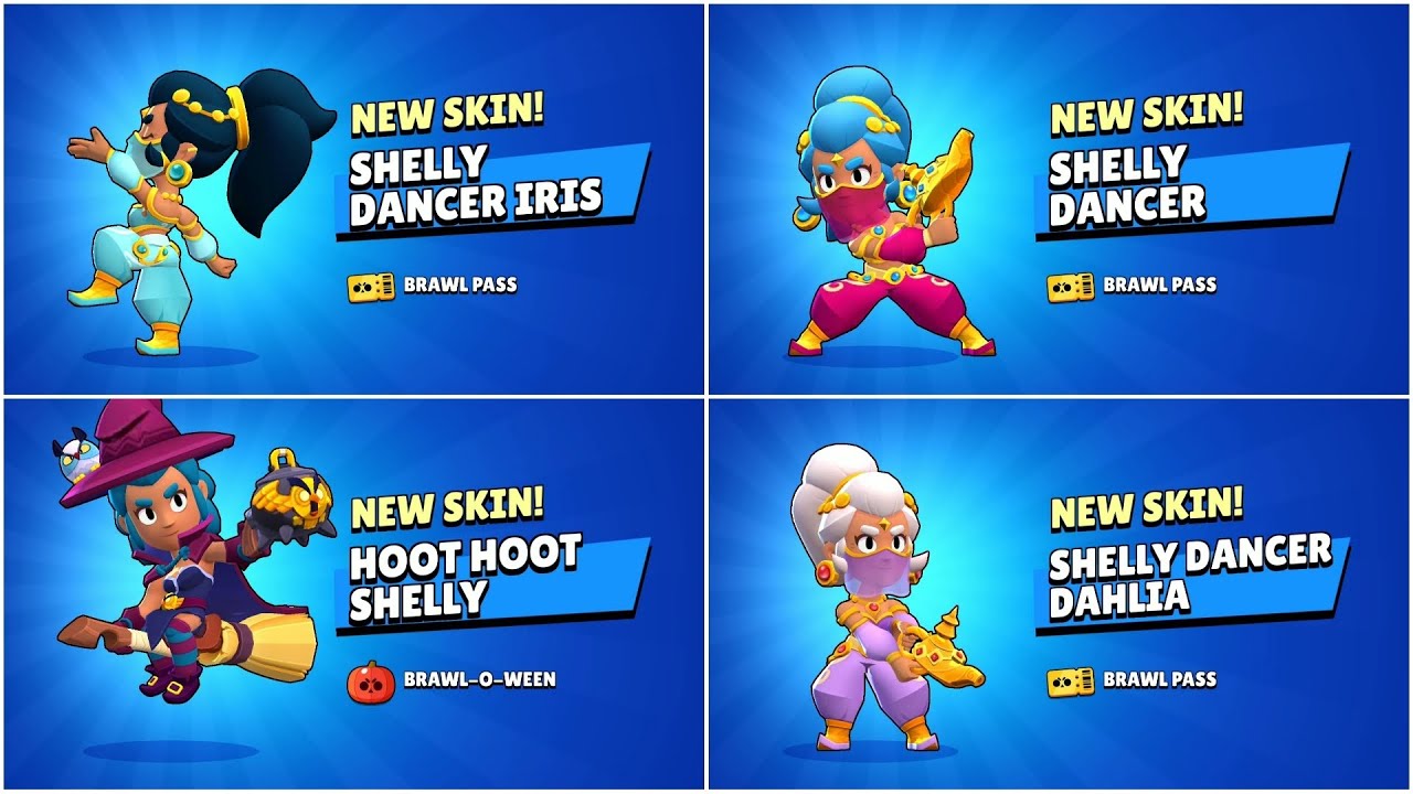 ALL SHELLY SKINS UNLOCK ANIMATION | Brawl Stars - YouTube