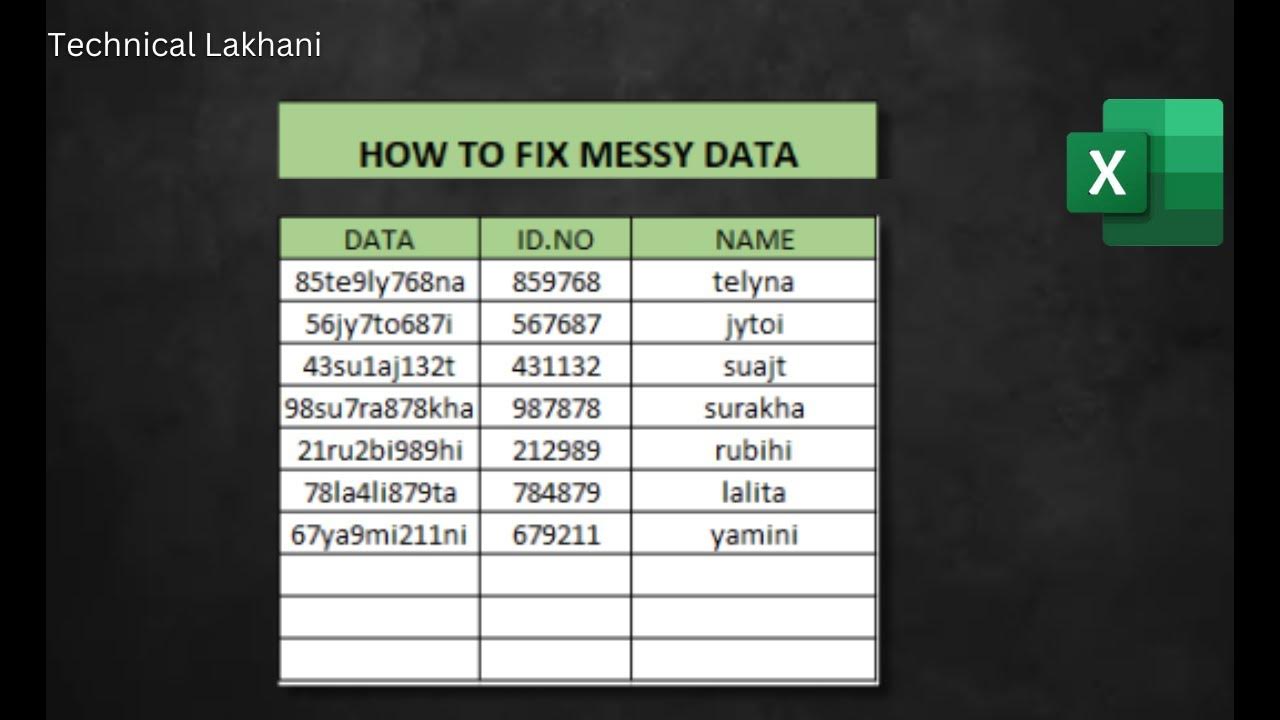How to Fix Messy Data in Excel #excel - YouTube