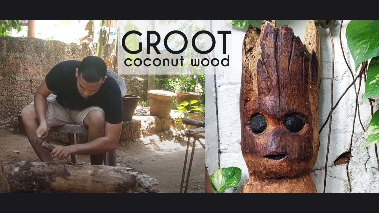 Groot | Coconut wood | Timelapse - YouTube