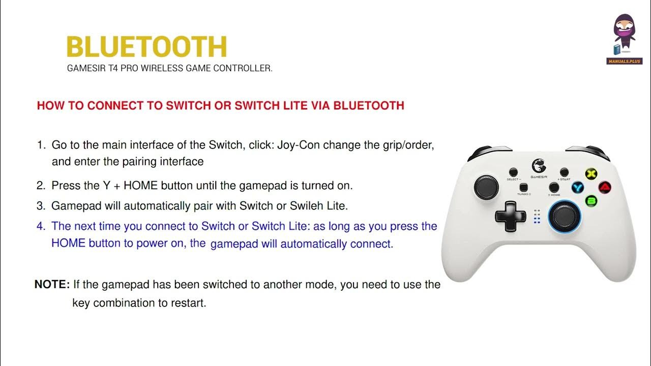 GameSir T4 Pro Wireless Game Controller Setup & User Guide | Connect to ...