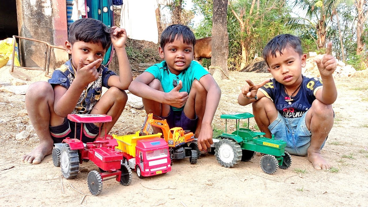 Mini Tractor Mud Loading Jcb | Tata Tripper Truck | Jcb Cartoon ...