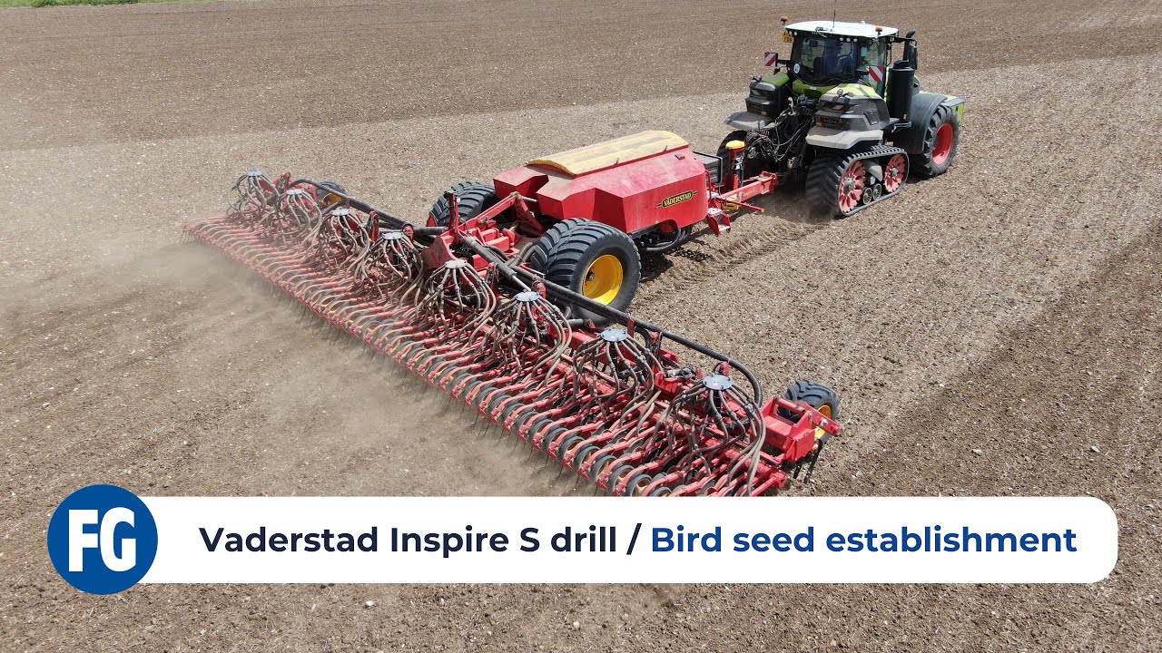 Vaderstad Inspire S 12m drill | Bird seed establishment - YouTube