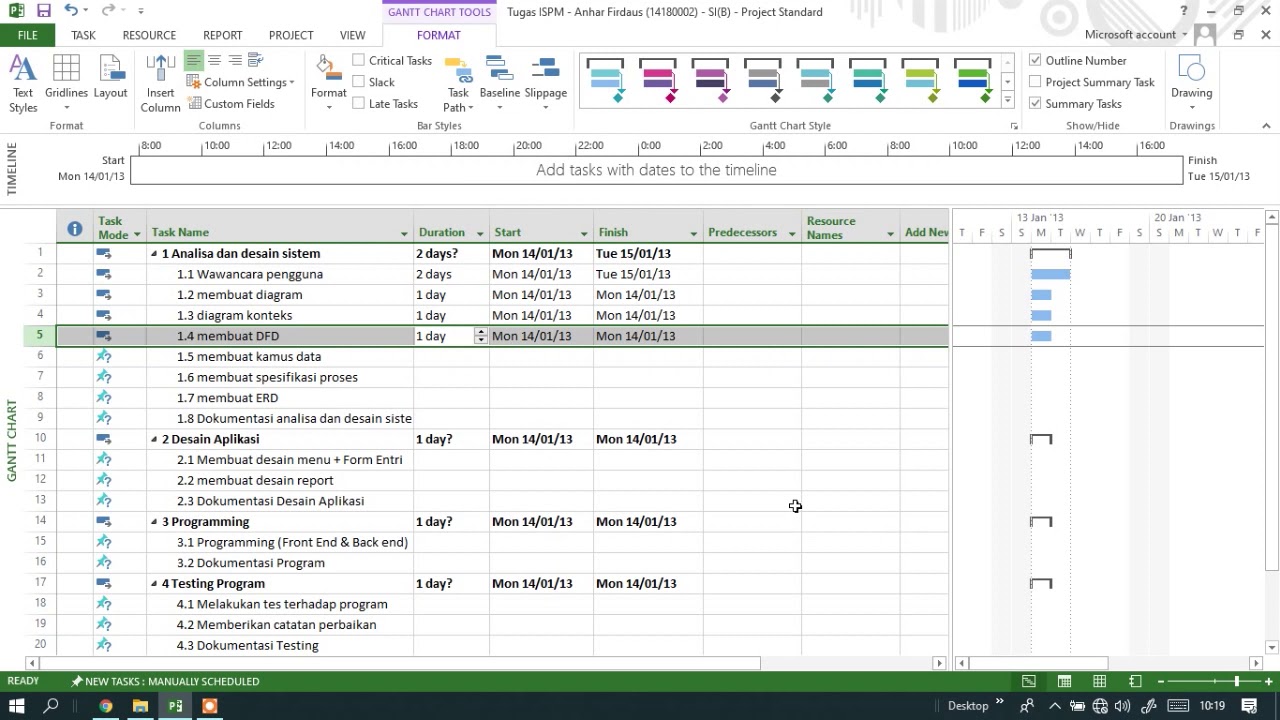 Cara membuat kalender proyek menggunakan MS.Project - YouTube