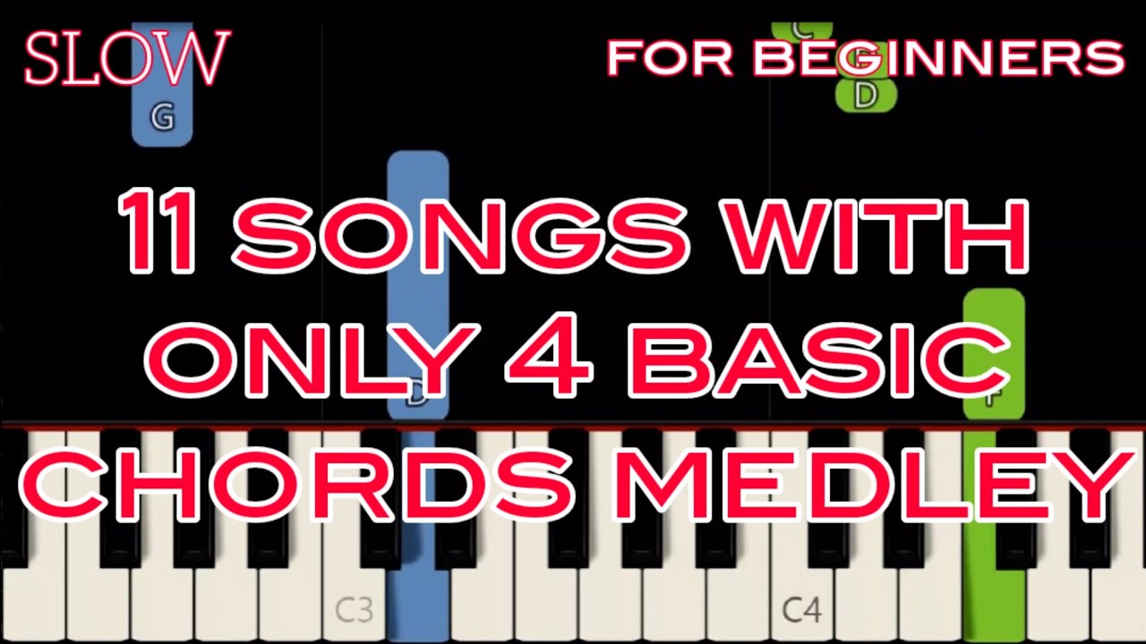 11 SONGS PLAYED USING 4 BASIC CHORDS ( G, Em, C, D ) - YouTube