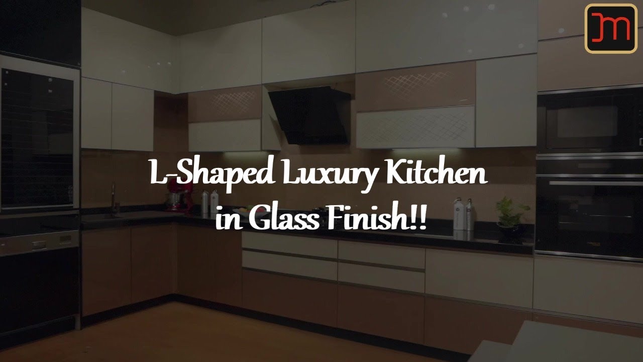 L Shape Back Painted Glass Kitchen Tour. - YouTube