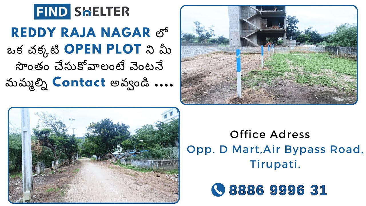 A Beautiful Open Plot at Reddy raja nagar, Tirupati | #findshelter # ...