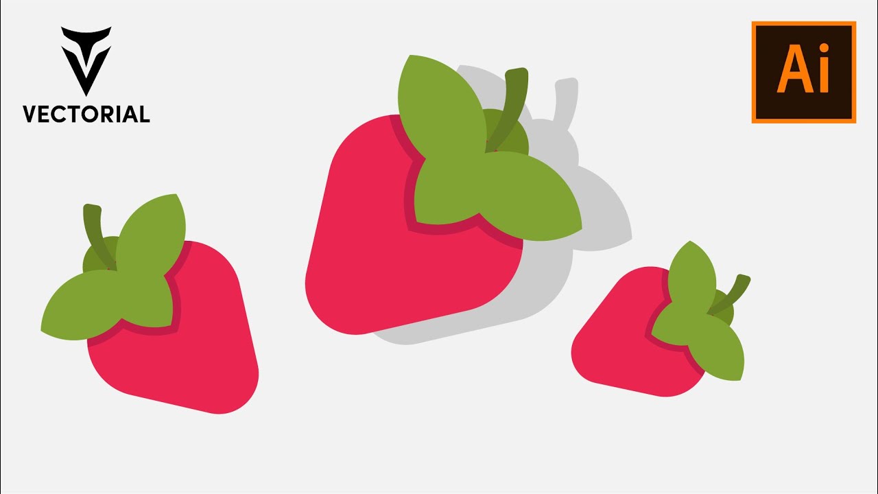 How to draw Strawberry in Adobe Illustrator - YouTube