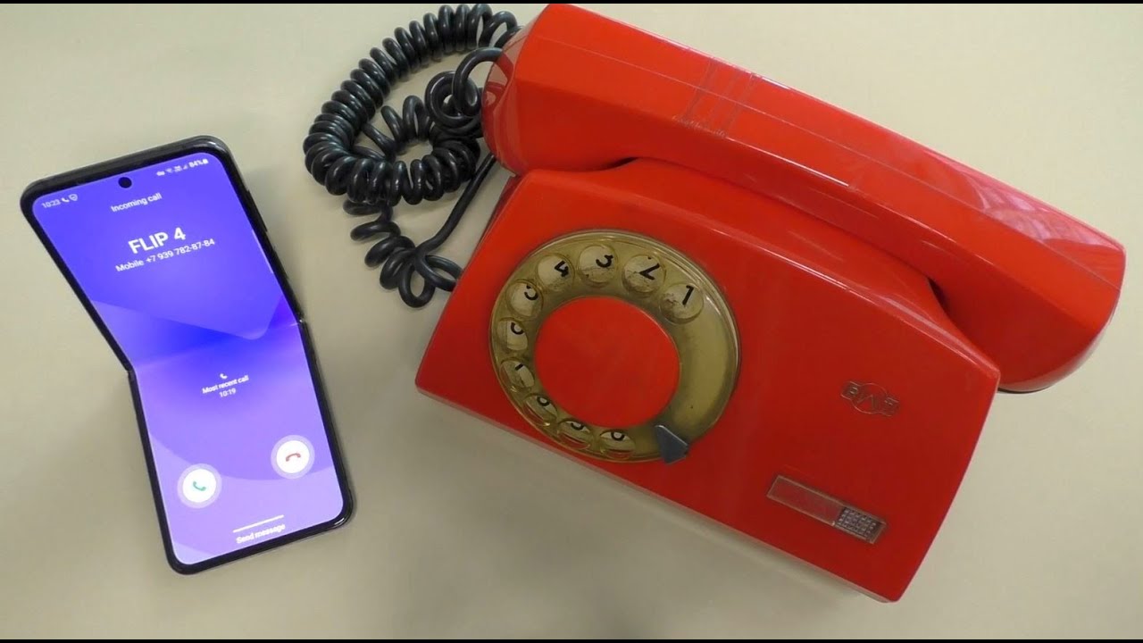 Samsung Z Flip 4 vs Old Red Disc Phone Incoming Call - YouTube