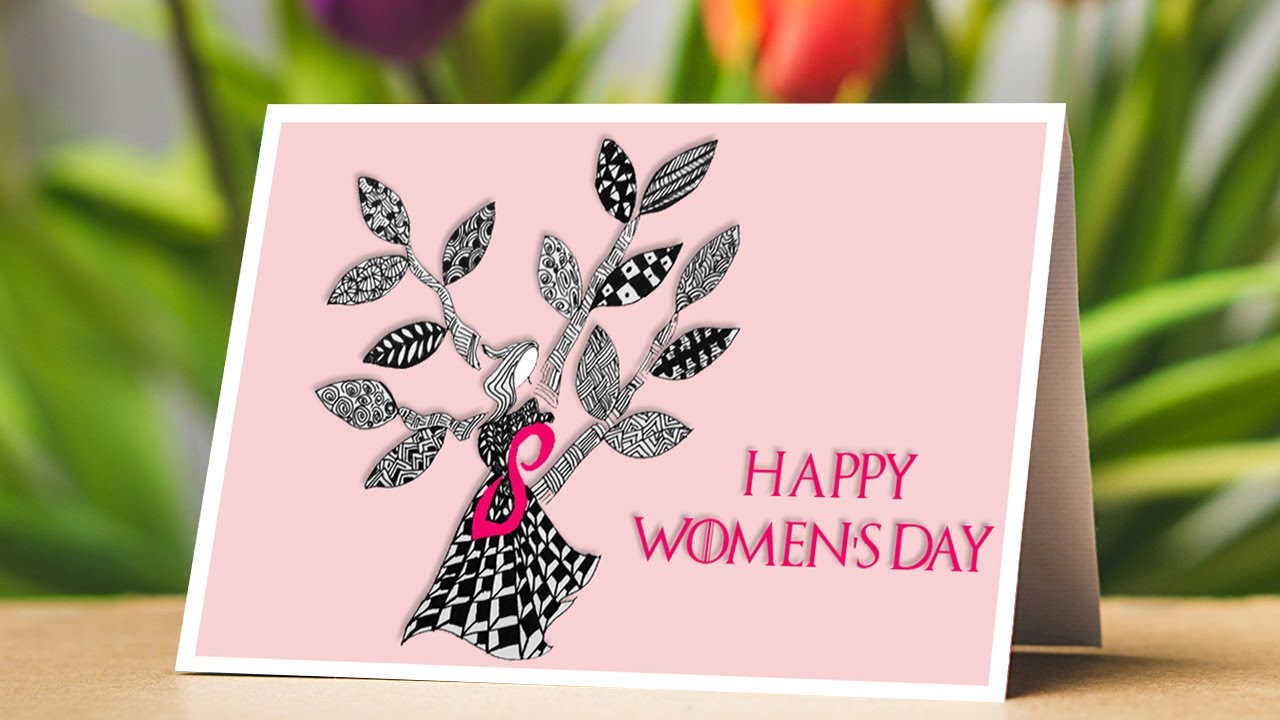 DRAWING WOMEN'S DAY CARD MAKING IDEAS 8TH MARCH STATUS | HOW TO DRAW ...