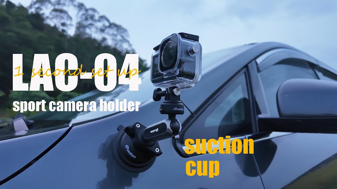 Leofoto LAC-04 sport camera holder with super suction cup - YouTube