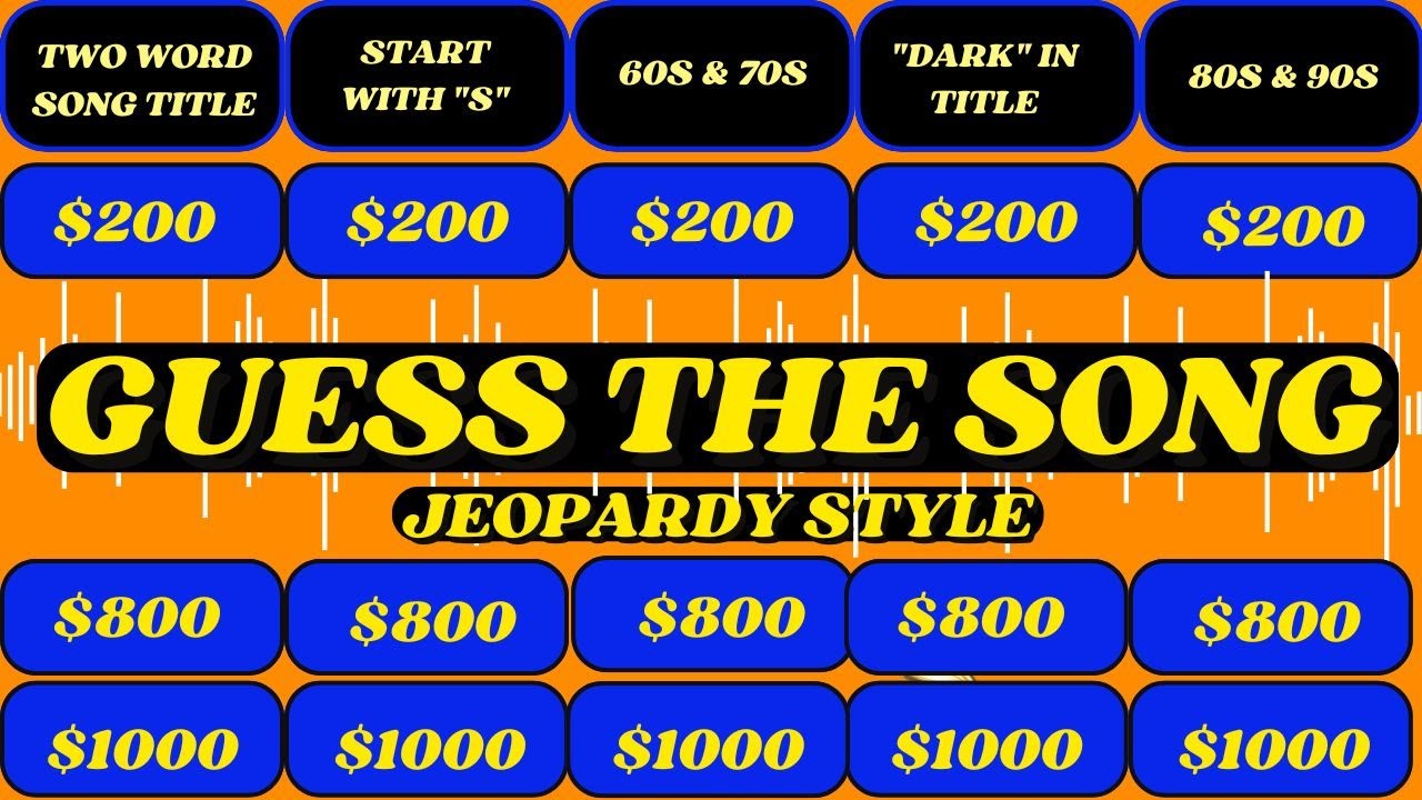 GUESS THE SONG JEOPARDY STYLE | MUSIC QUIZ | #27 - YouTube