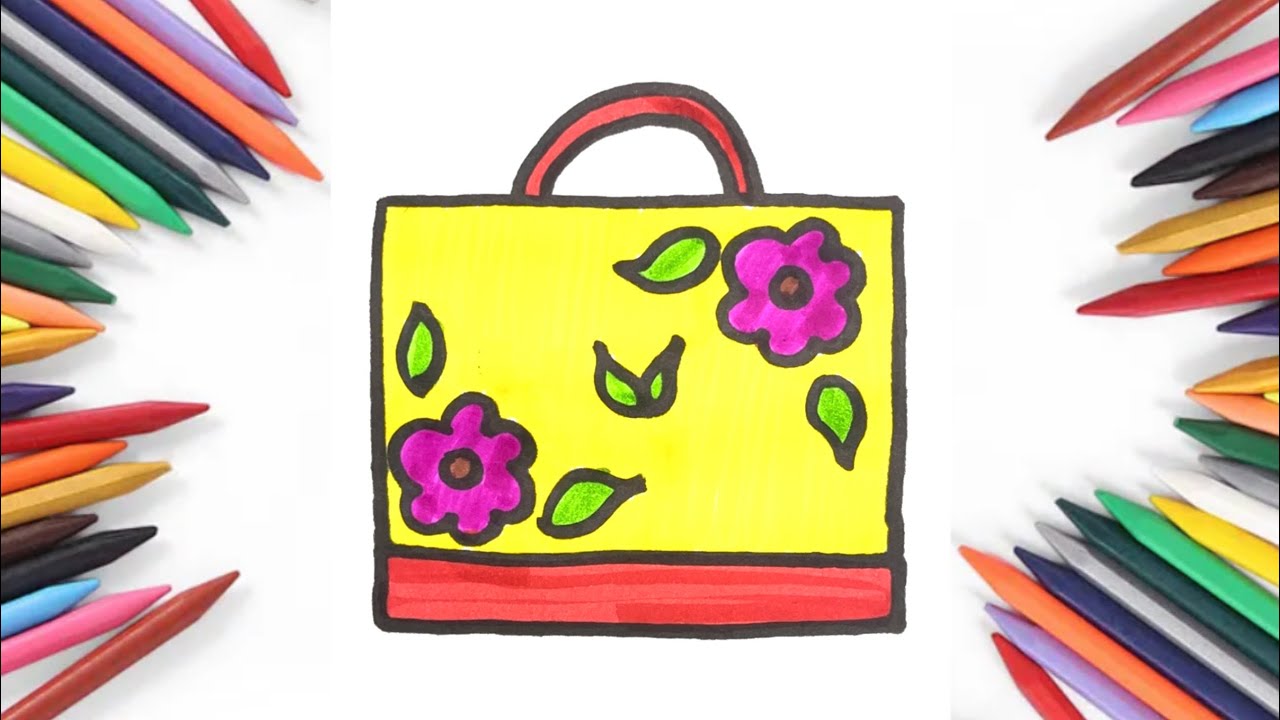 How to draw a bag | Drawing and Colouring for kids and toddlers - YouTube