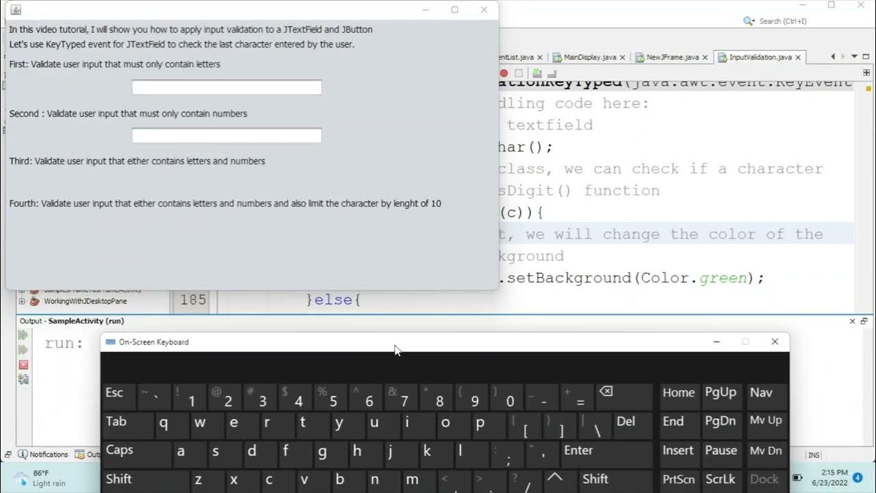 INPUT VALIDATION IN TEXTFIELDS - Java NetBeans - YouTube