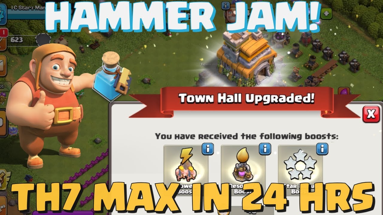 MAXING TH7 IN LESS THAN 24 HOURS | Hammer Jam 2024 | Clash of Clans - YouTube