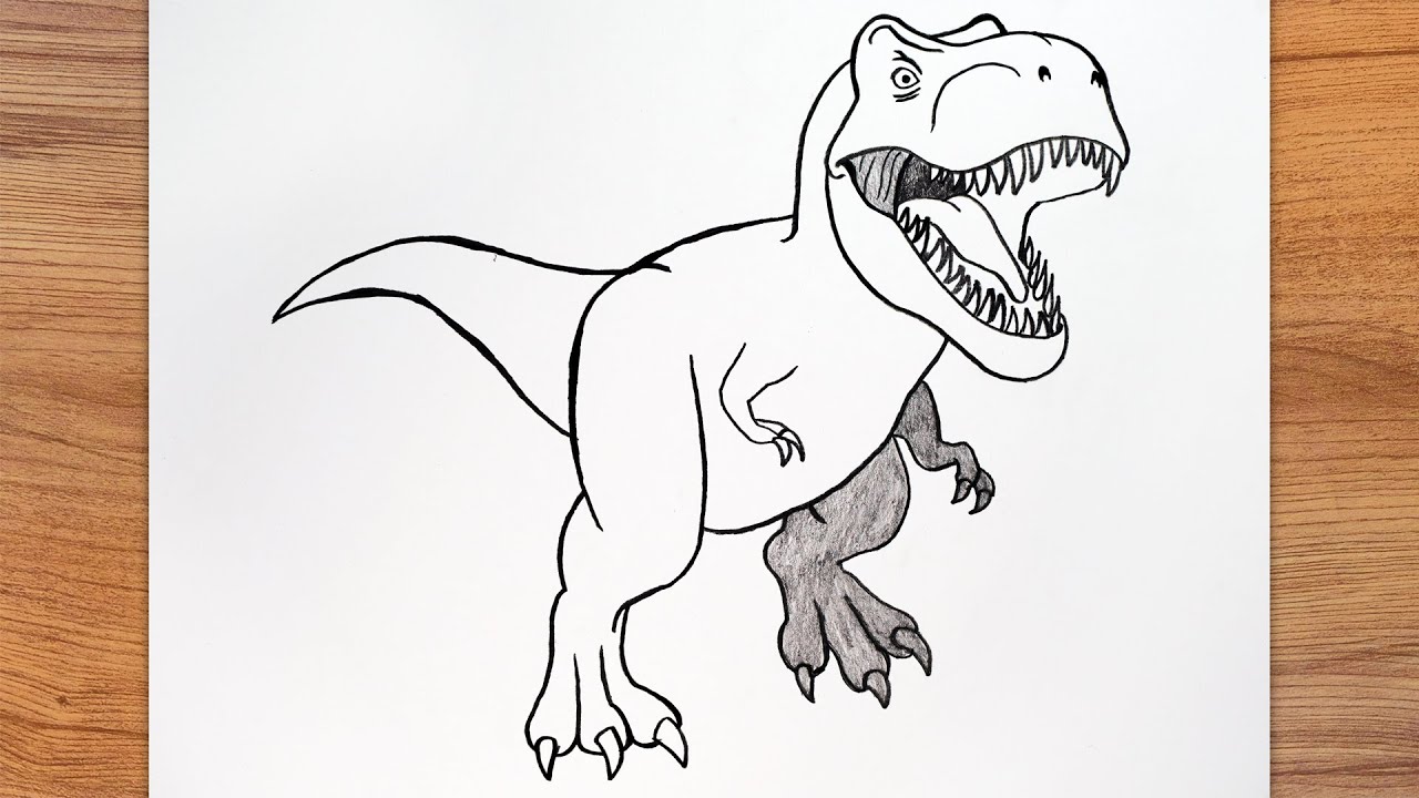 How to Draw a T Rex Dinosaur || Jurassic World Dominion Easy Step By ...