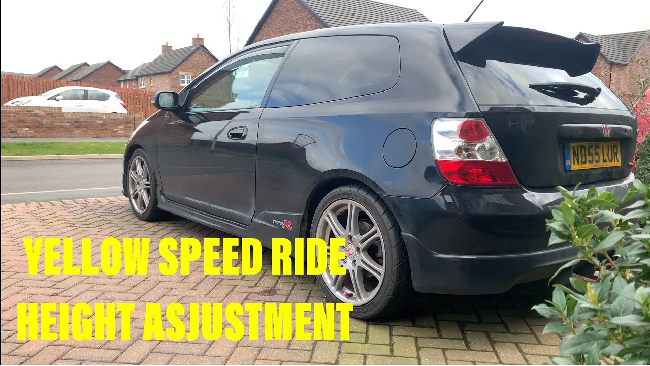 EP3 Type R adjusting Yellowspeed rear coil overs - YouTube