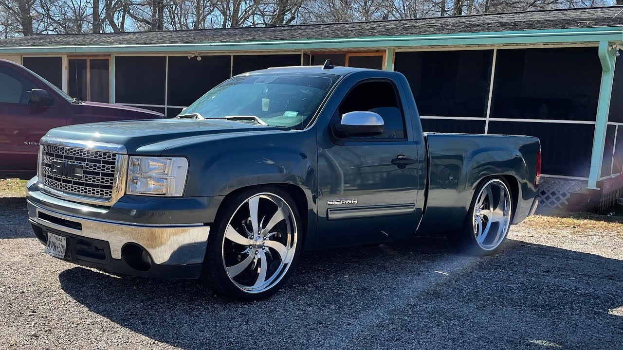Gmc sierra single cab on intros - YouTube