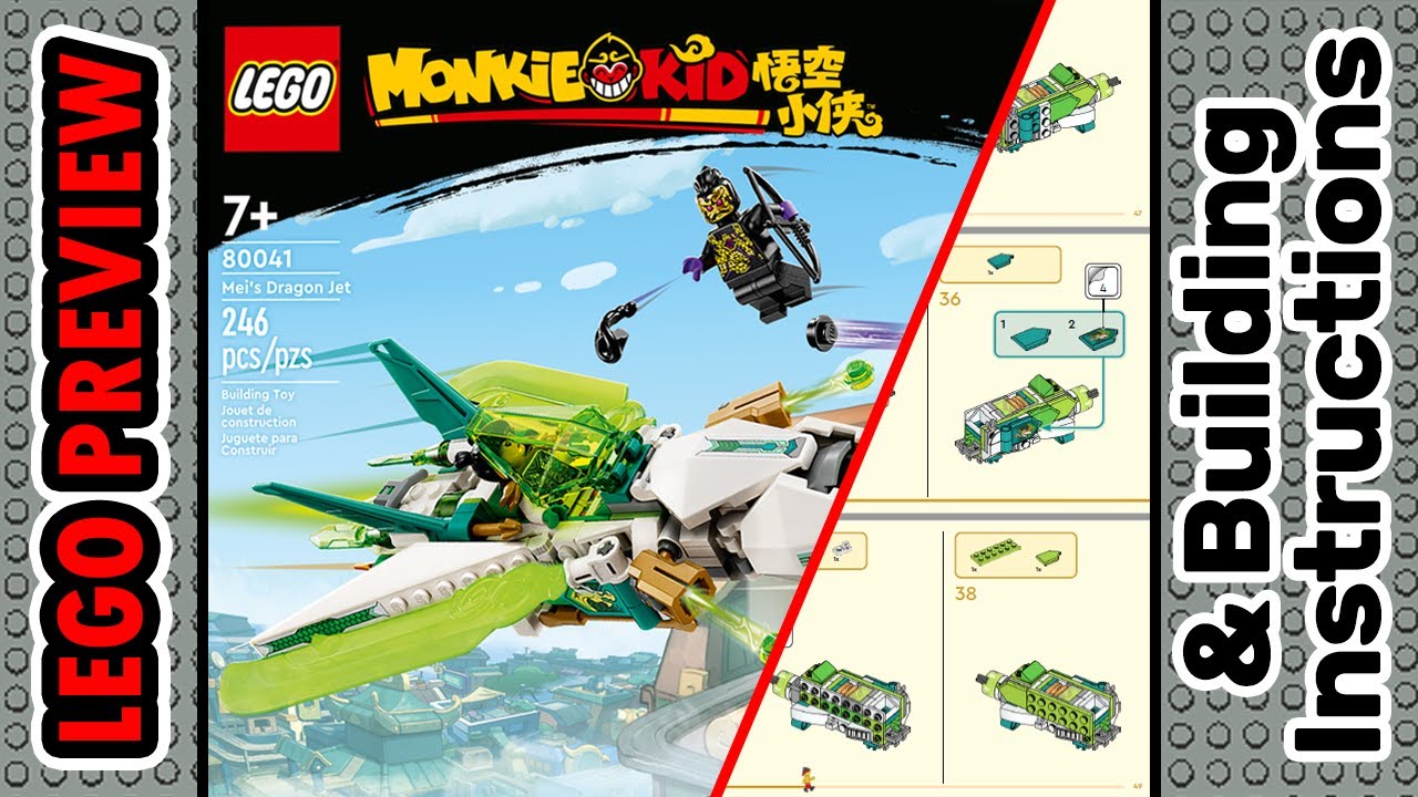 PREVIEW: 80041, LEGO MONKIE KID, Mei's Dragon Jet & Building ...