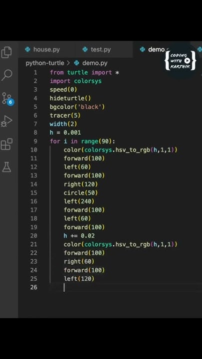 Python Turtle Graphics Multi Colors Designs Codingwithkarthik Youtube