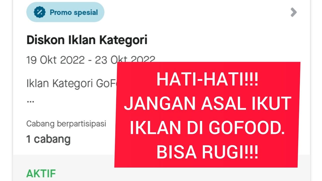 Terlanjur aktif di iklan Gofood (Gobiz), Saldo Terpotong Habis? Ini ...