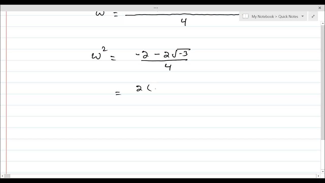 Cube Roots of Unity Quadratic Equations Lesson 19 - YouTube