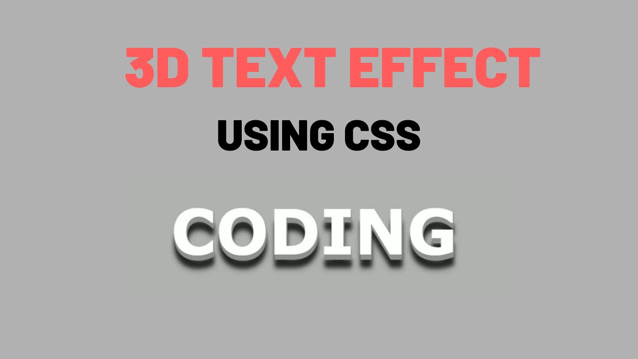 3d Text Effect Using Html5 And Css3 Full Tutorial Youtube