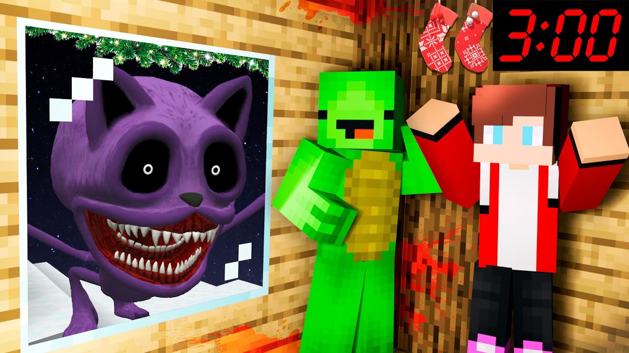 How Jj And Mikey Hiding From Catnap Tapes In Minecraft At 3 00 Am