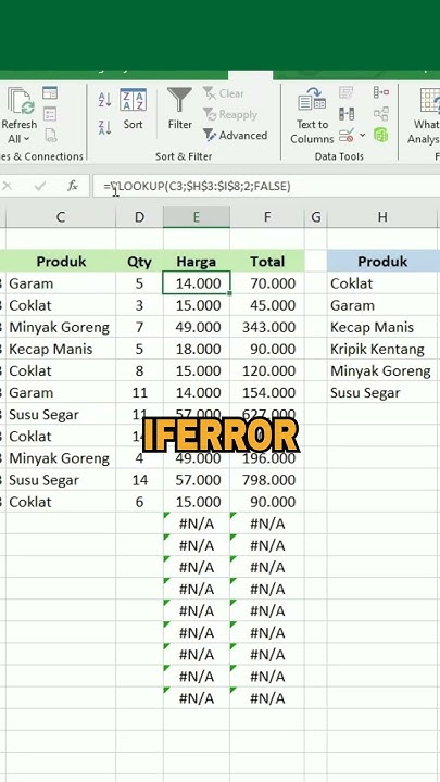 Teknik Merapihkan Tabel dengan rumus IFERROR - YouTube