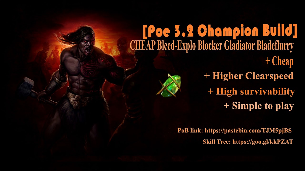 Poe 3 2 Duelist Builds with Blade Flurry for Gladiator, Champion - YouTube