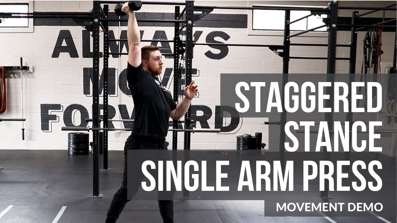 Staggered Stance Single Arm Press Movement Demo - YouTube