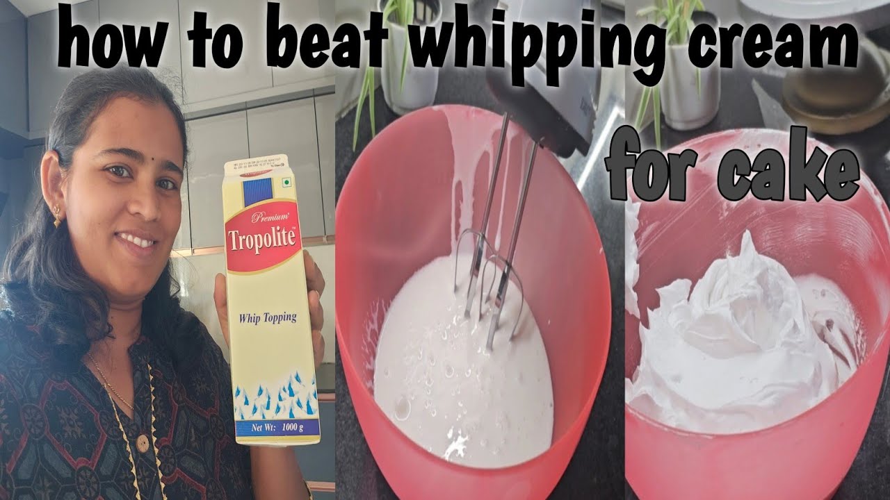 How to beat whipping cream for cake// tropolite #whipping #cream #cake ...