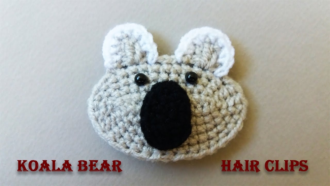 cute Koala bear hair clips crochet tutorial | crochet Koala bear clips ...
