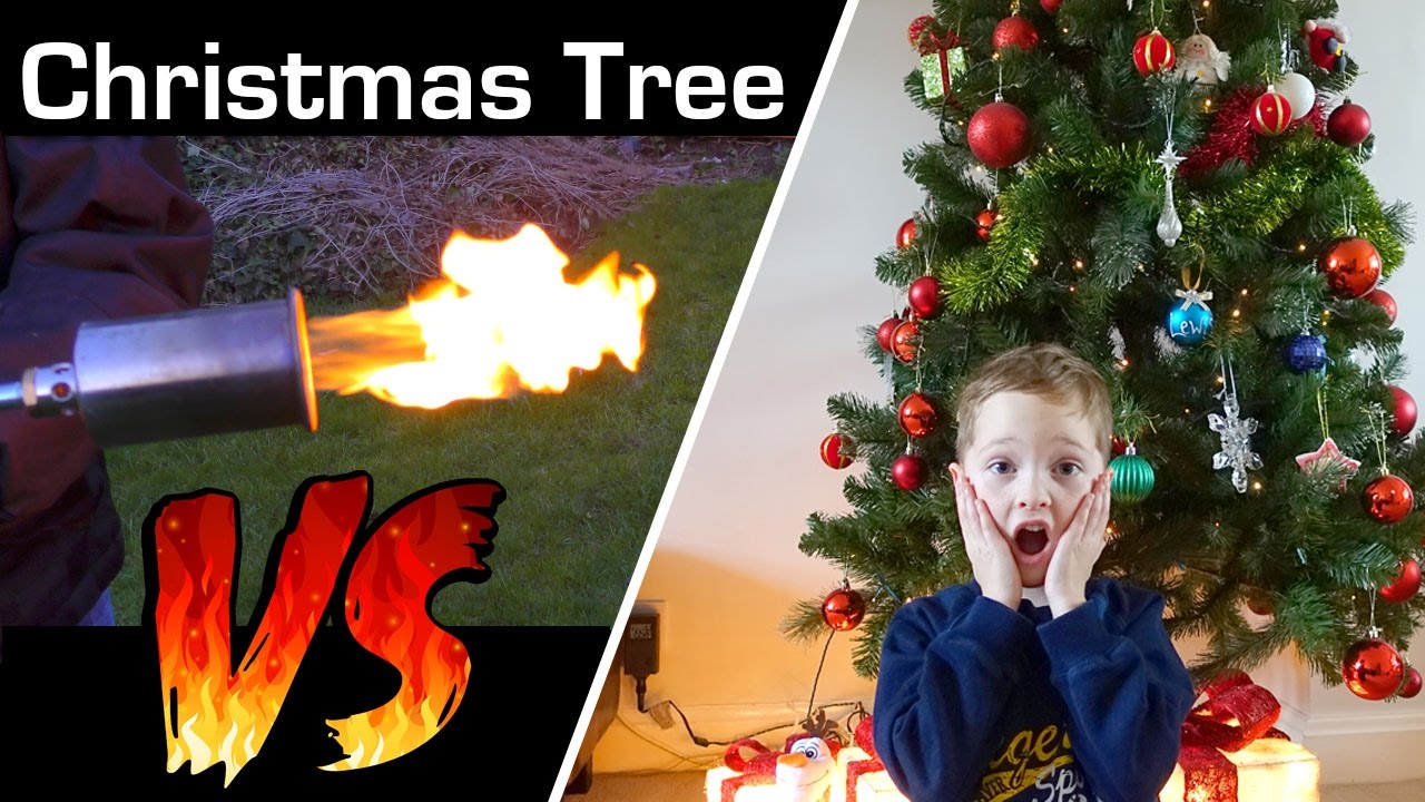 Christmas Tree Vs Giant Gas Torch - YouTube