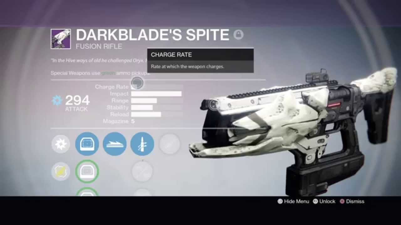 Destiny Darkblade's Spite Legendary Weapon Review + Gameplay! - YouTube