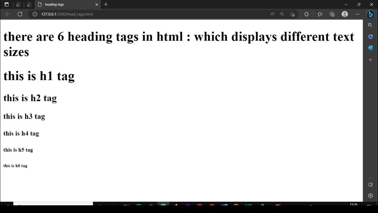 html h1,h2,h3,h4,h5,h6 tags. - YouTube