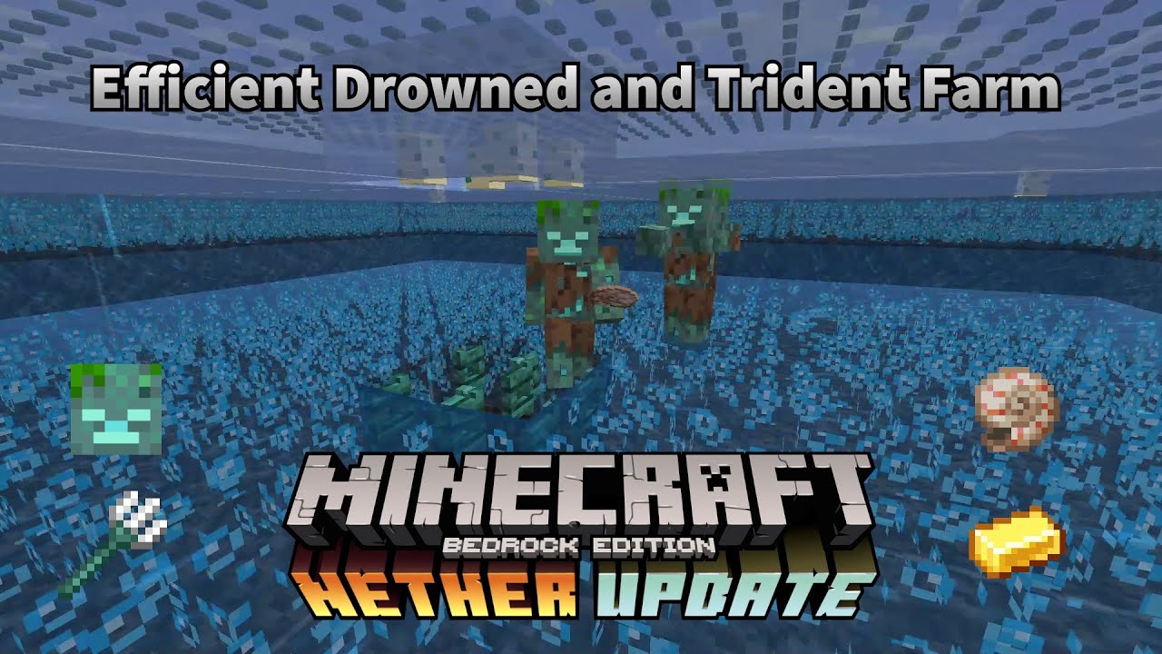 Efficient Drowned and Trident Farm for Minecraft 1.16 [Version 1] - YouTube
