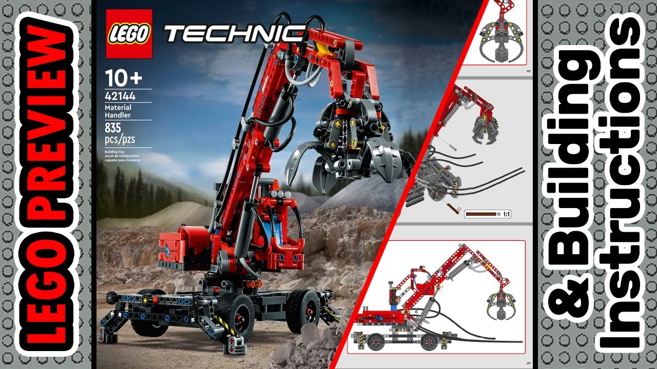PREVIEW: 42144, LEGO TECHNIC, Material Handler & Building Instructions! LEGO 2022 - YouTube