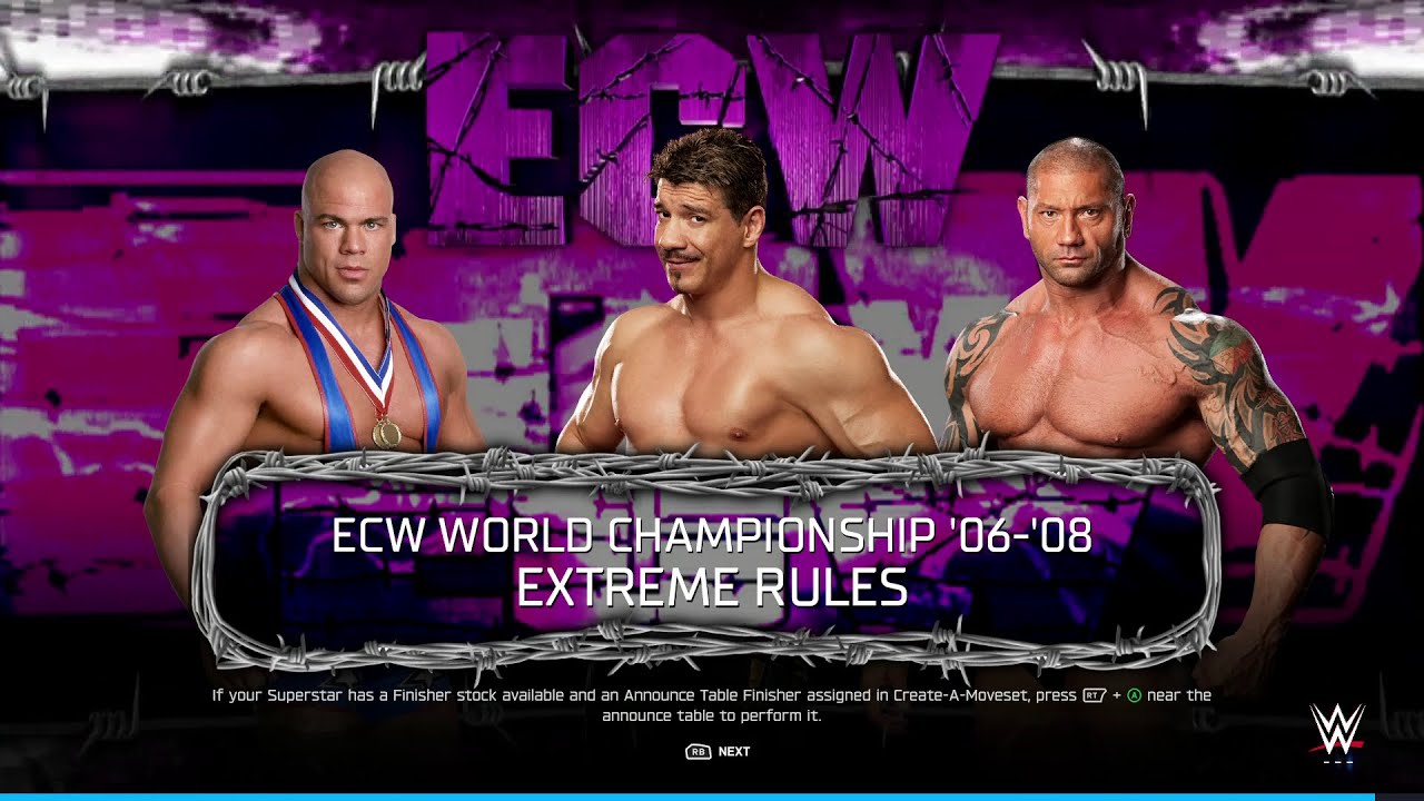 EXTREME RULES TRIPLE THREAT MATCH FOR ECW CHAMPIONSHIP WWE 2K25 - YouTube