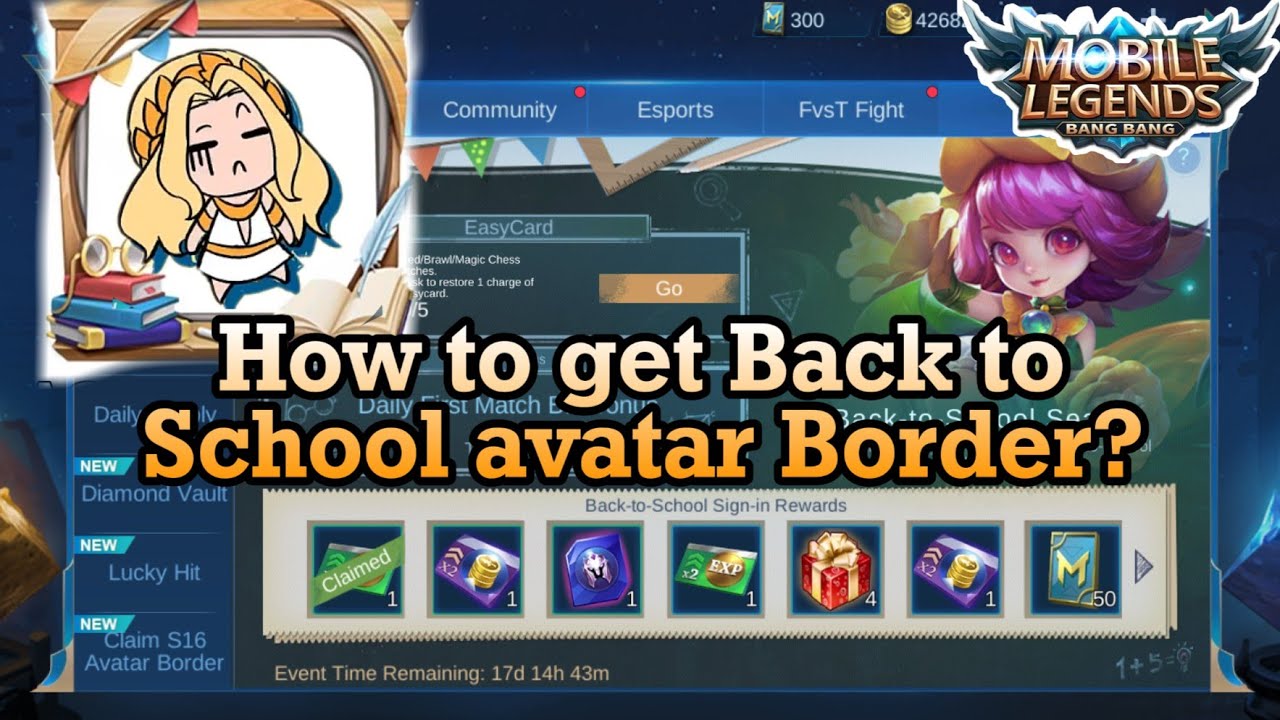 How to get back to school avatar border in mobile legend bang bang ...