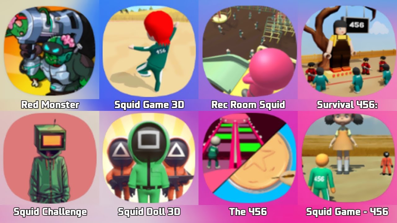 Red Monster Survivor, Squid GAme 3D, Survival 456 Challenge Battle ...