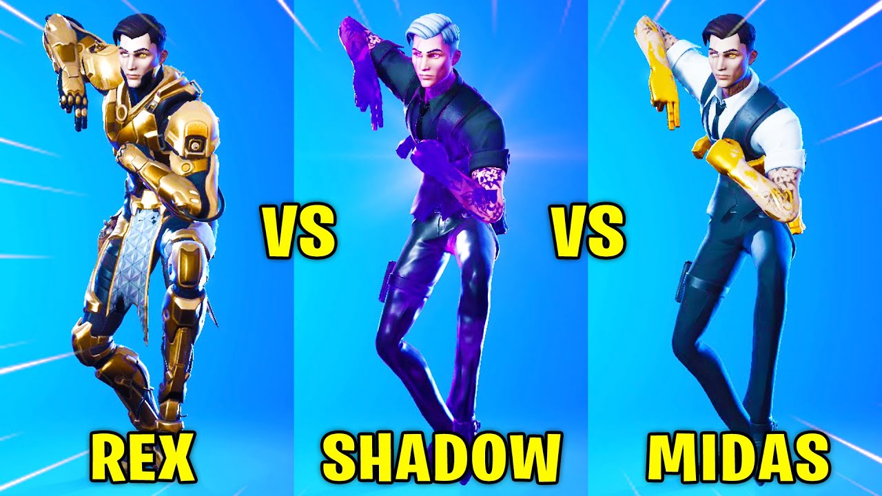 Fortnite Midas Rex vs. Shadow Midas vs. Midas in Dance Battle! Which ...