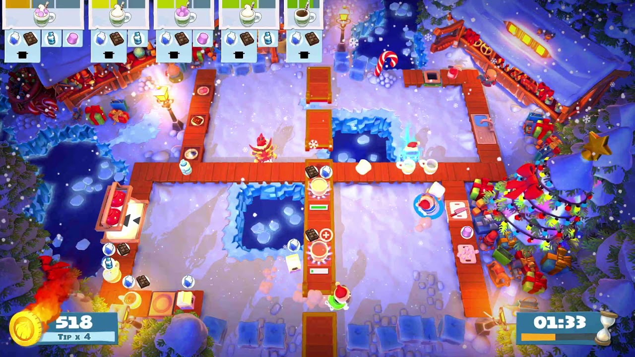 Overcooked 2 Kevin’s Christmas Cracker Level 1-3 4 Stars 4 Player Co-op ...