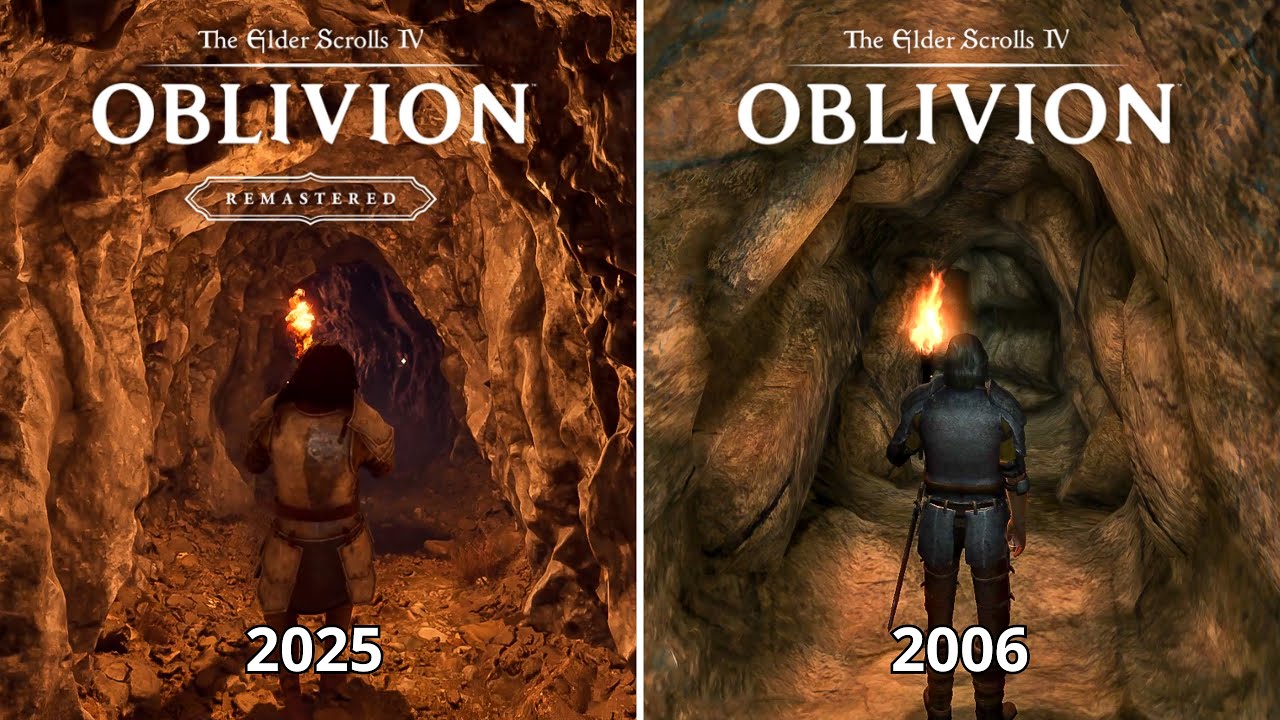 The Elder Scrolls IV: Oblivion Remastered vs Original - Physics and Details Comparison - YouTube