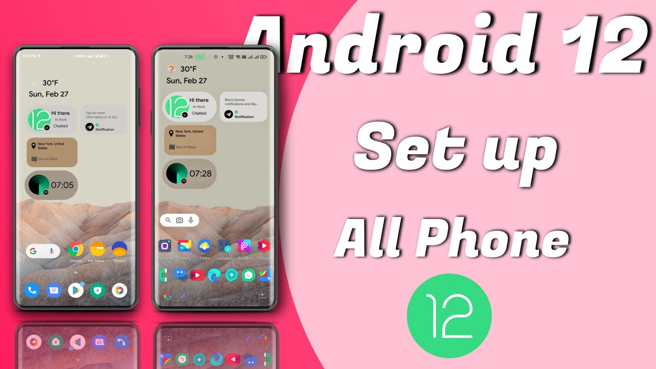 🔥 Android 12 Full Home Screen Setup for All Phone | Android 12 Theme ...